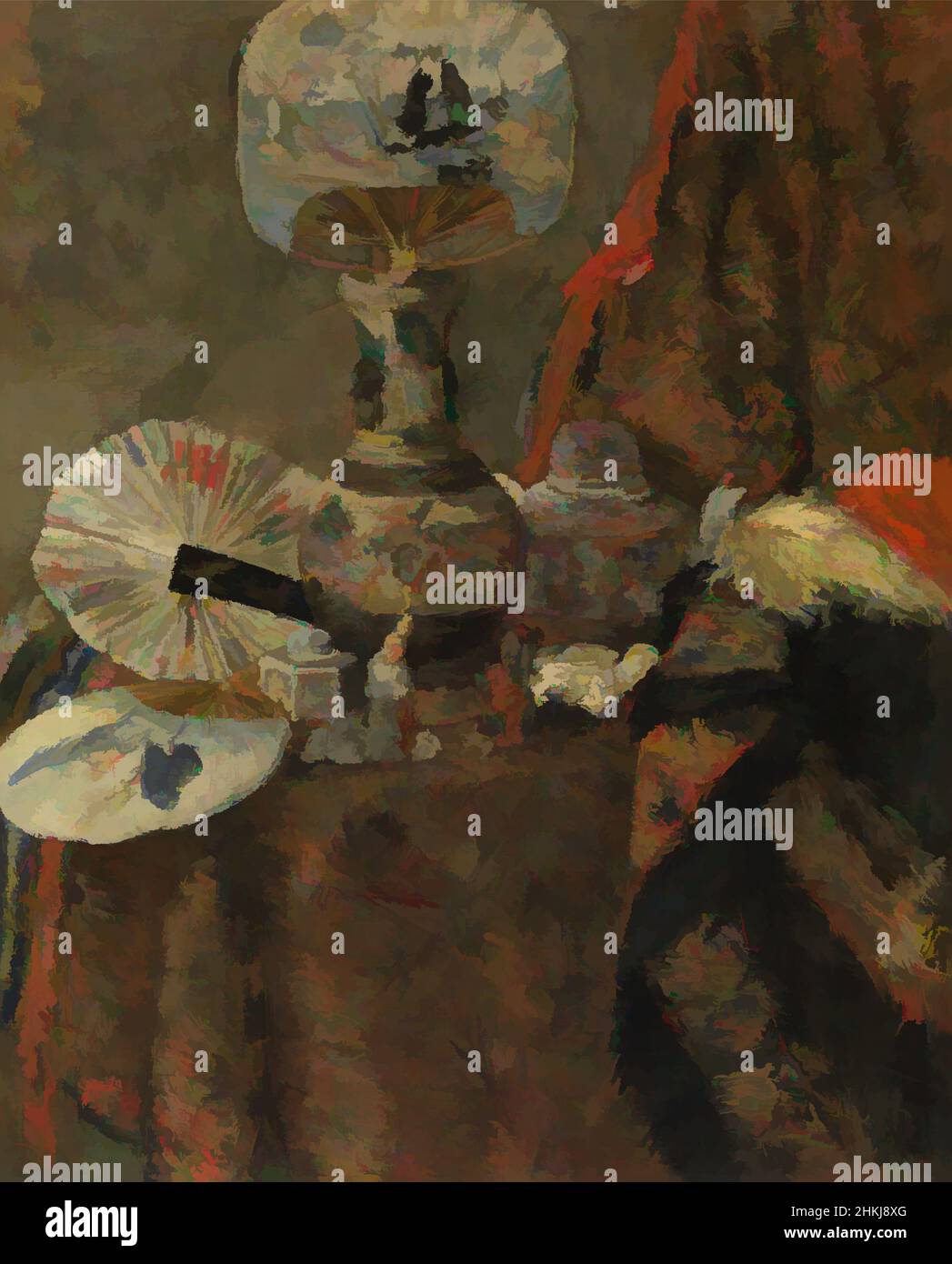 Art inspired by Still life with chinoiserie, James Ensor, 1880, painting, 1880, Belgian Art ...