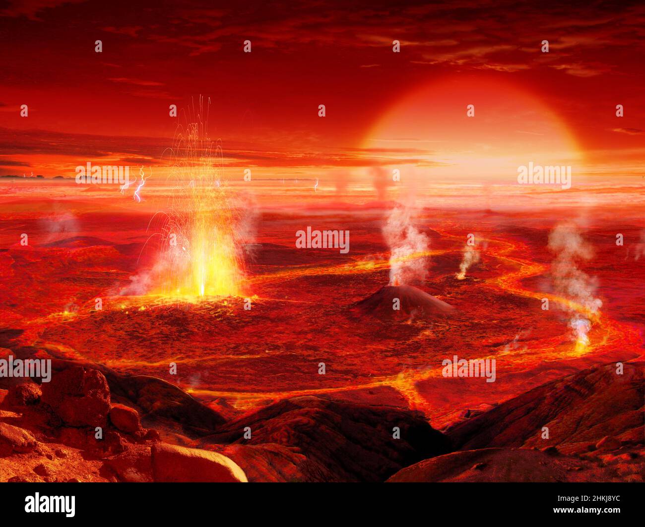 Hot side of CoRot-7b, illustration Stock Photo - Alamy