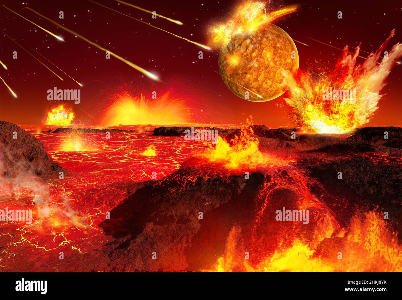 Surface of early Earth, illustration Stock Photo - Alamy