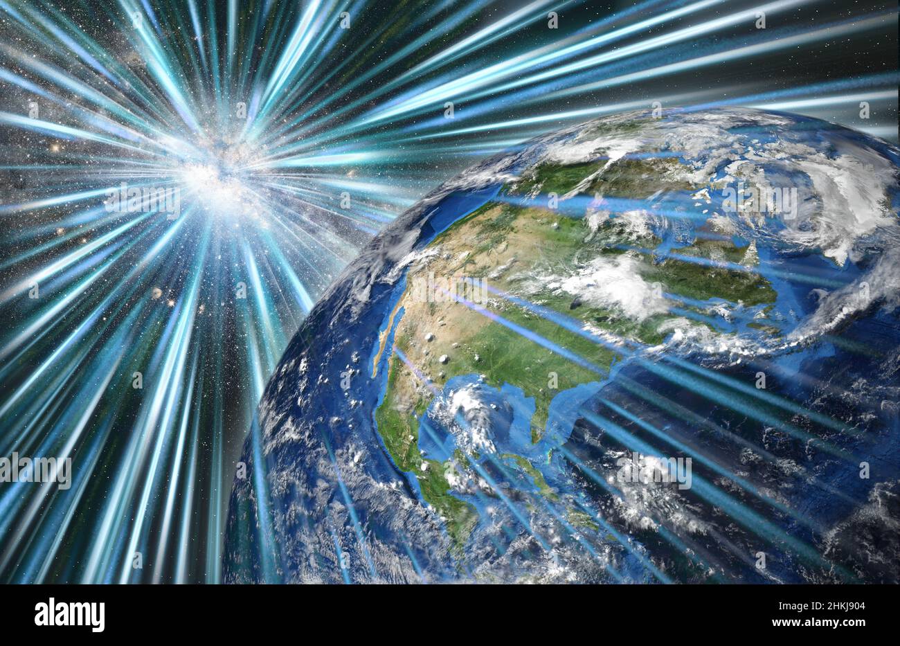 Cosmic rays, conceptual illustration Stock Photo - Alamy