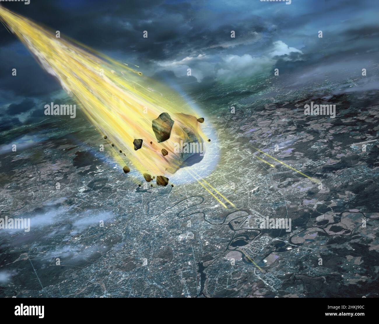 Fireball over Russia, illustration Stock Photo - Alamy