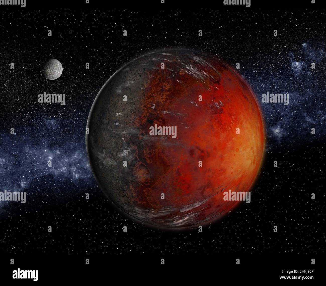 Eyeball planet of fire and ice, illustration Stock Photo - Alamy