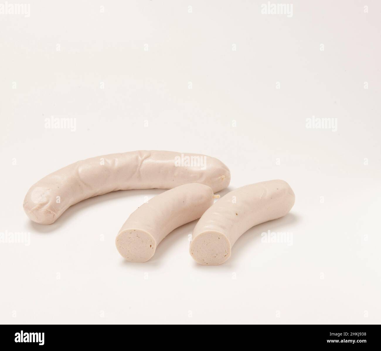 Chopped Sankt Galler Bratwurst PGI Swiss sausage Stock Photo - Alamy