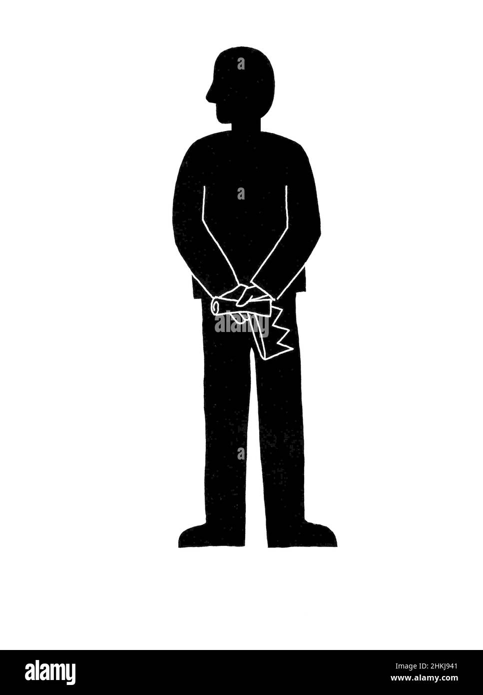 Man holding a scroll and crown, illustration Stock Photo - Alamy