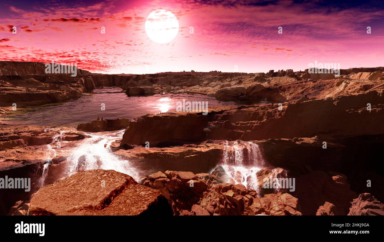 Exoplanet L 98-59 b, illustration Stock Photo - Alamy