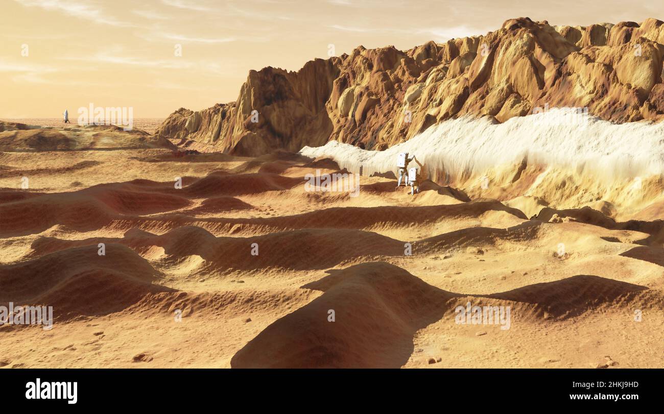 Outcropping of ice on Mars, illustration Stock Photo - Alamy