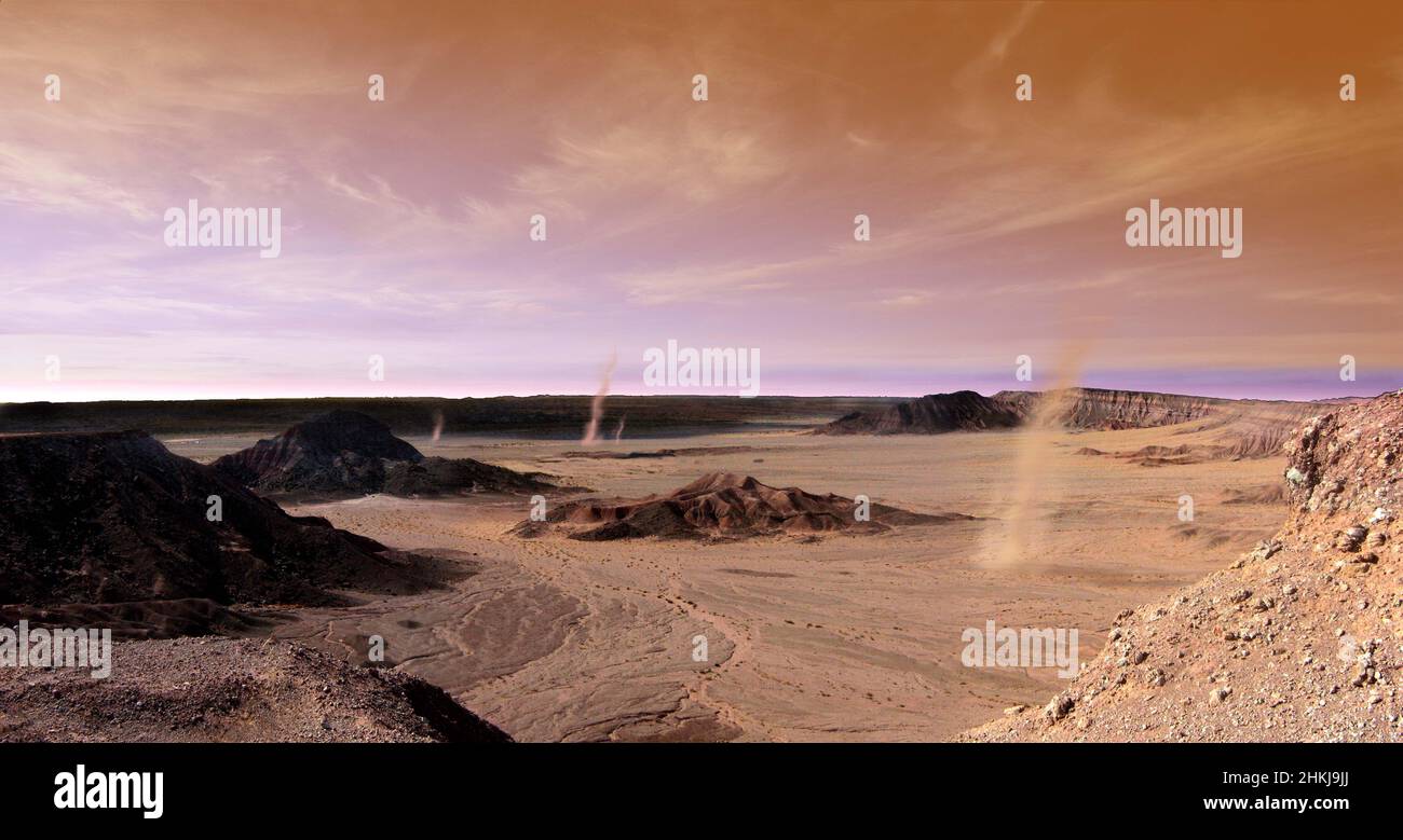 Typical landscape on Mars, illustration Stock Photo - Alamy