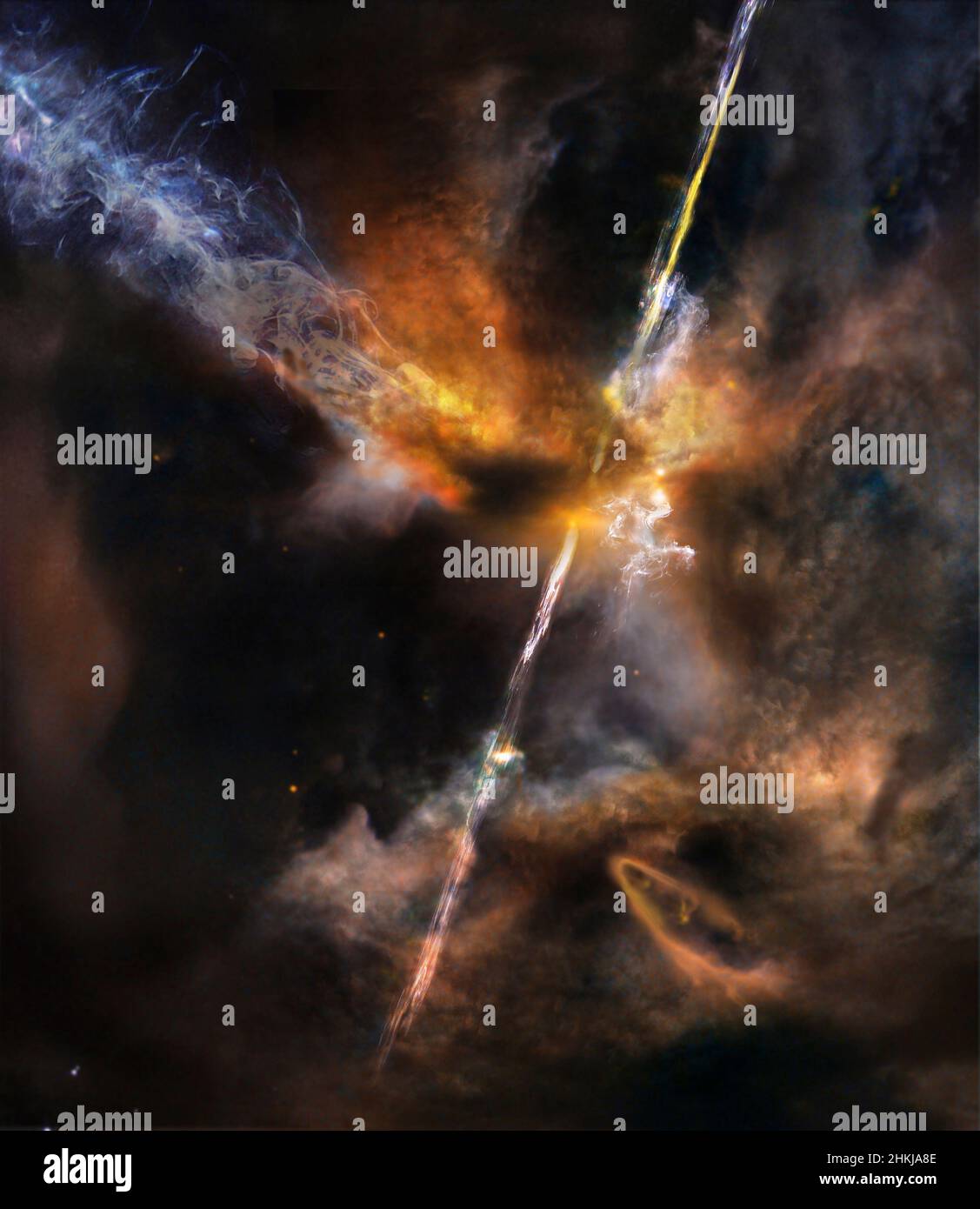 Jetting protostar, illustration Stock Photo - Alamy