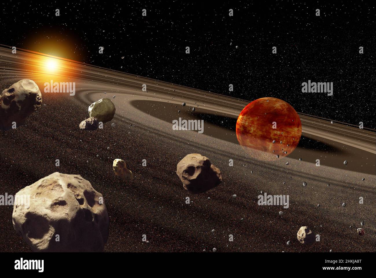 Ringed exoplanet, illustration Stock Photo - Alamy