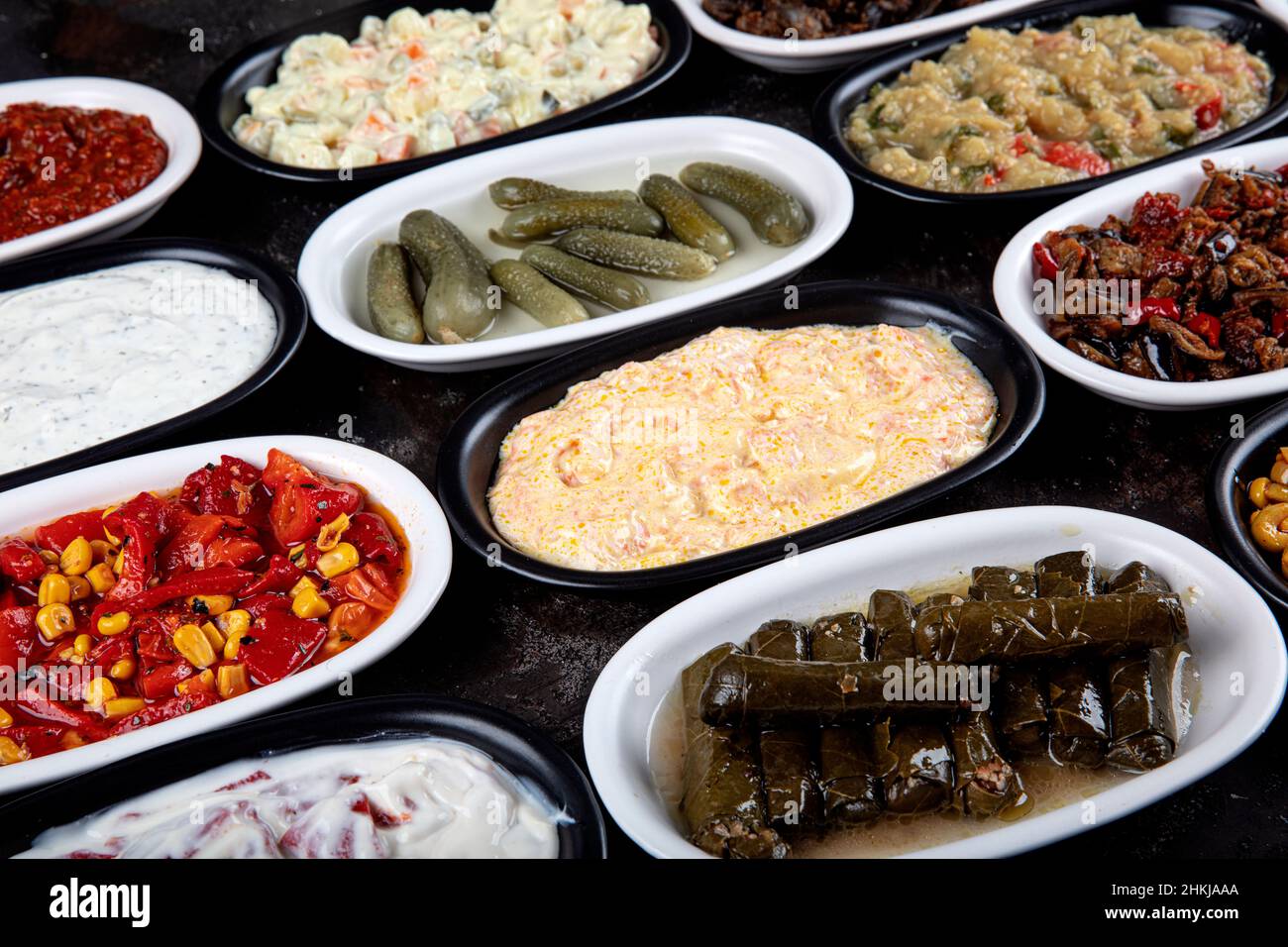 Mediterranean appetizer concept. Traditional Turkish cuisine. Middle ...