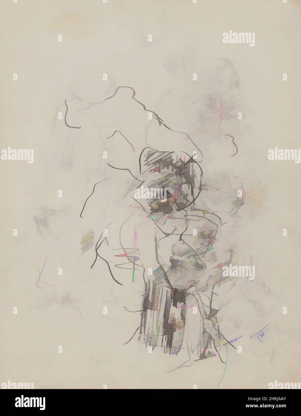 Art inspired by Stooping figures, James Ensor, 1880, drawing, between ...