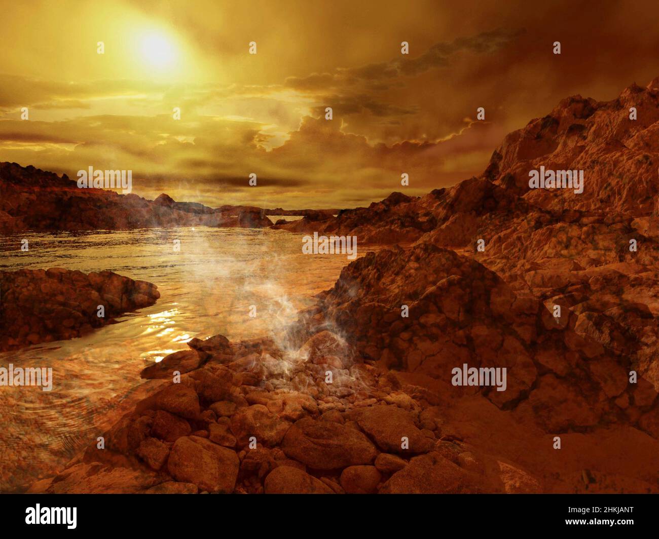 Surface of Titan, illustration Stock Photo - Alamy
