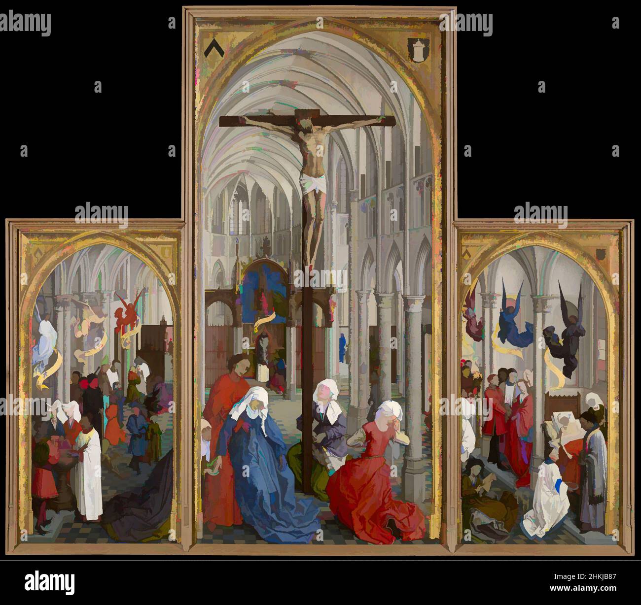 Art inspired by The Seven Sacraments, Rogier van der Weyden, (1440-1445), painting / triptych ...