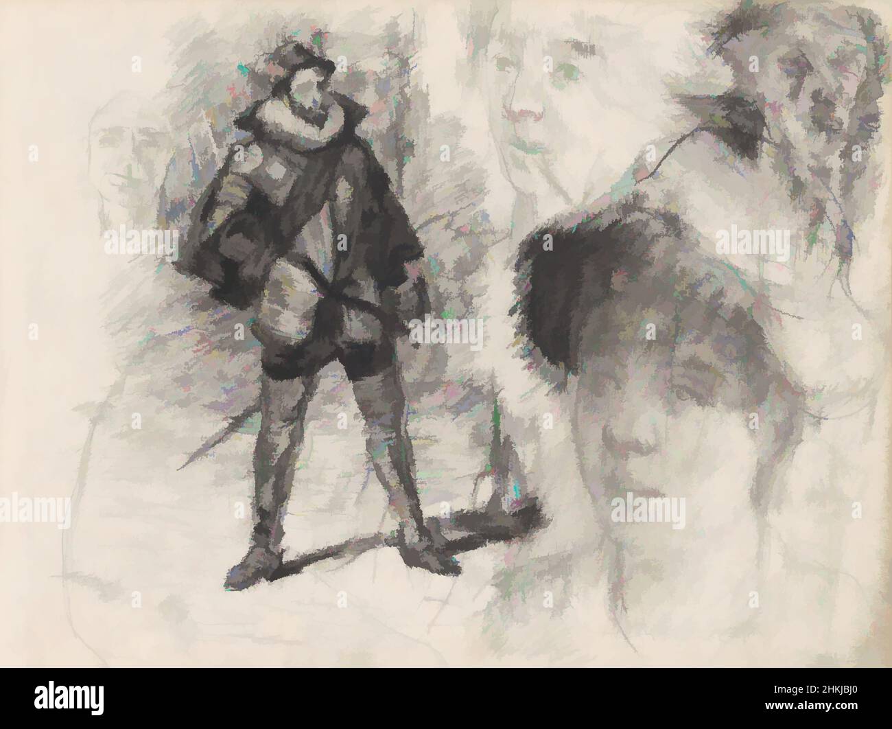 Art inspired by Don Quixote and 4 faces, James Ensor, 1870, drawing ...