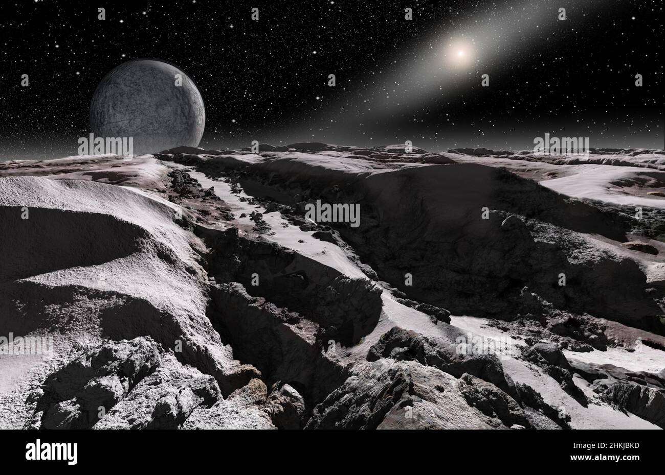 Pluto's surface, illustration Stock Photo - Alamy