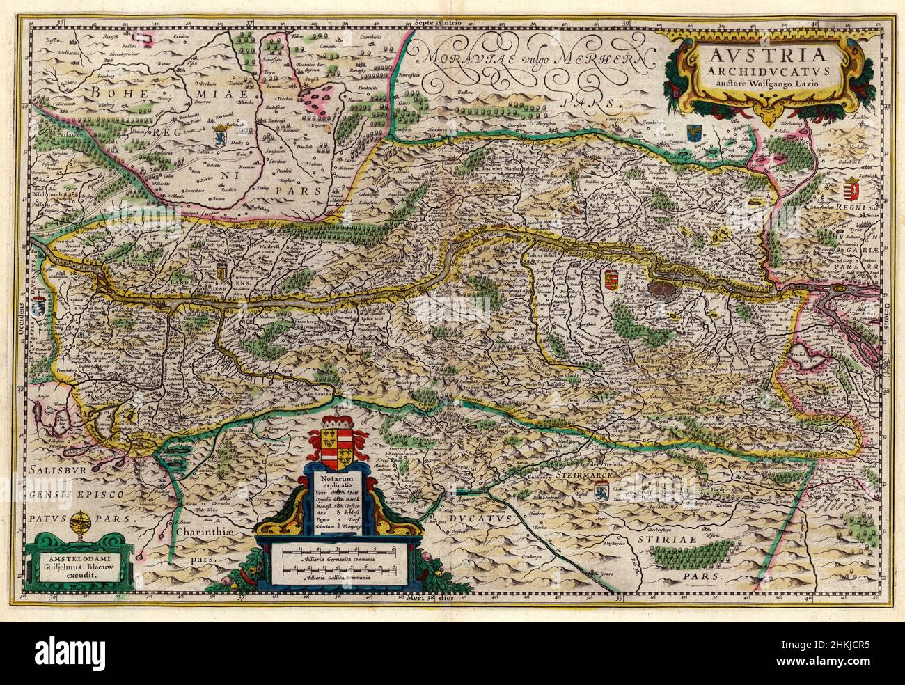 Map of Archduchy of Austria, 17th century Stock Photo - Alamy