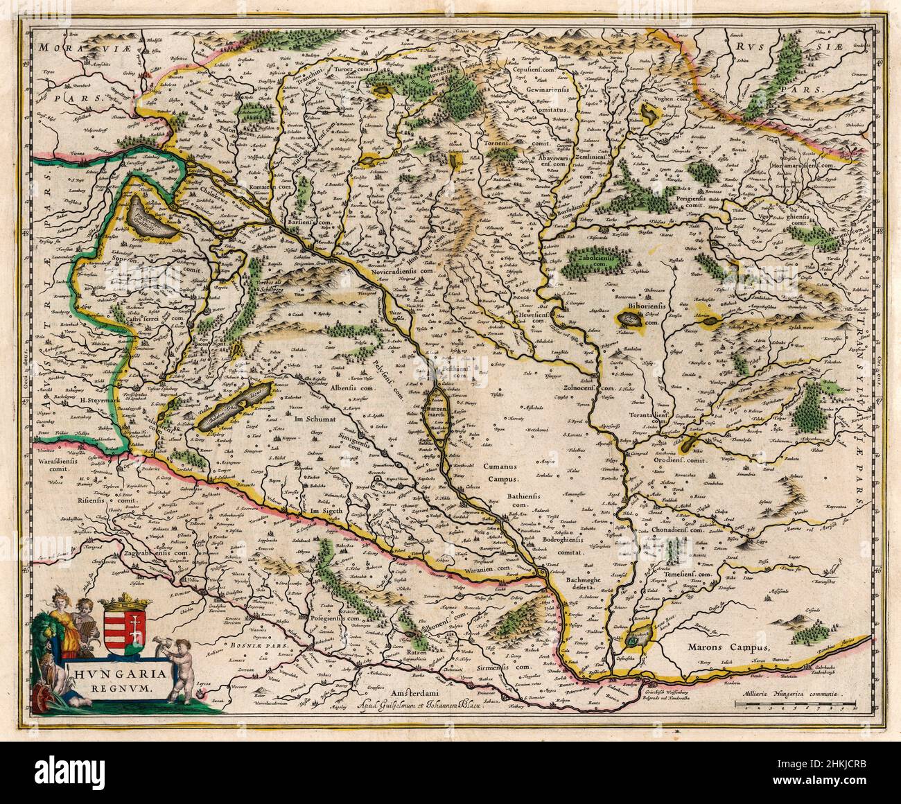Map of Hungary, 17th century Stock Photo - Alamy