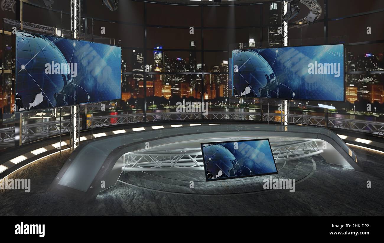 Tv Studioset News TV Studio Set 20 Virtual Green Screen Background