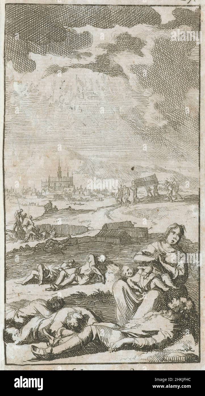 People suffering from the plague,17th century illustration Stock Photo ...