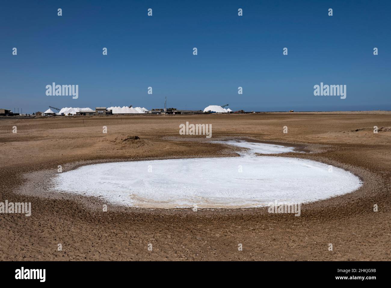 Salt deposits in Walvis Bay, Namibia Stock Photo - Alamy