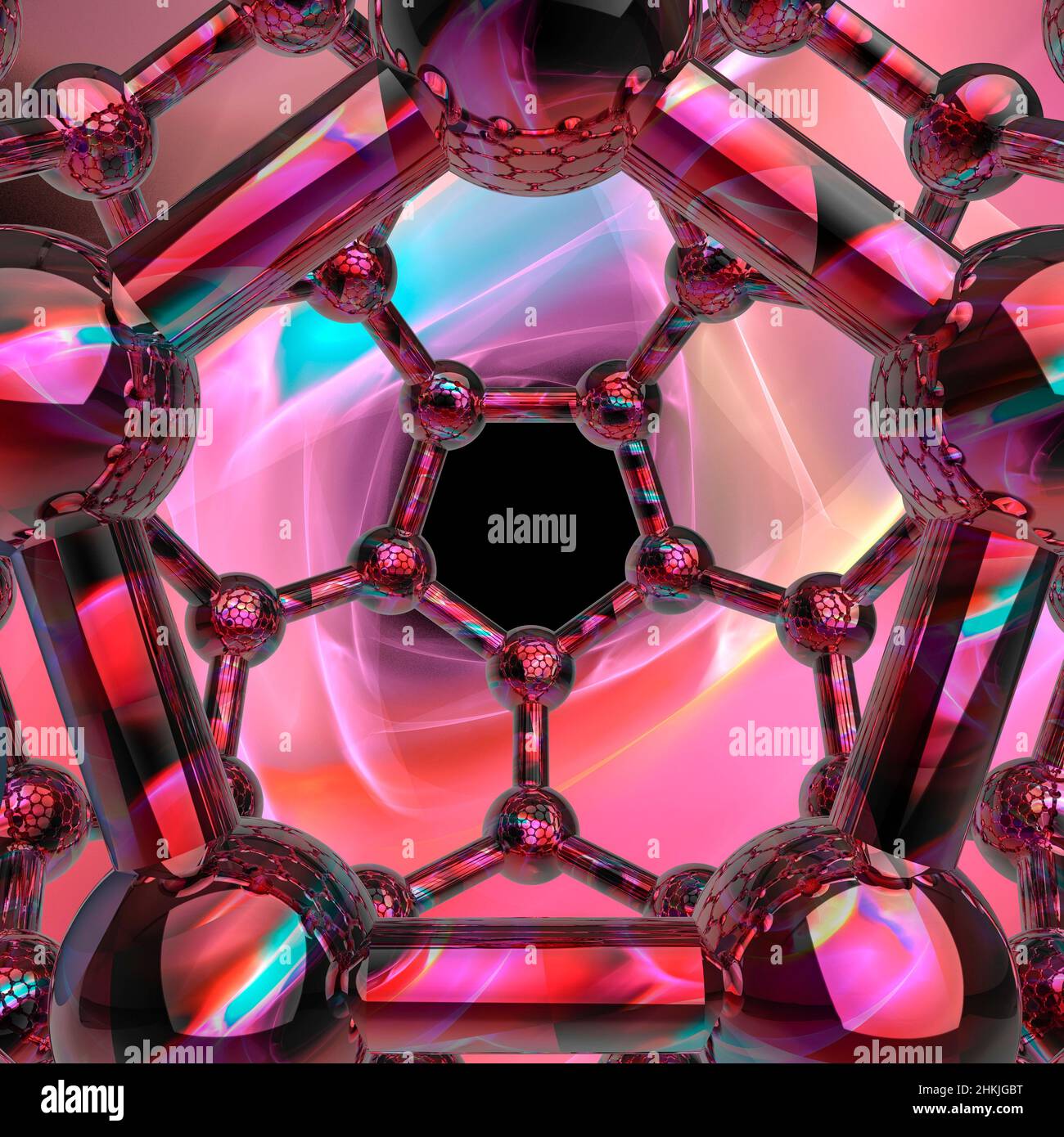 Buckyball C60 molecule detail, illustration Stock Photo - Alamy