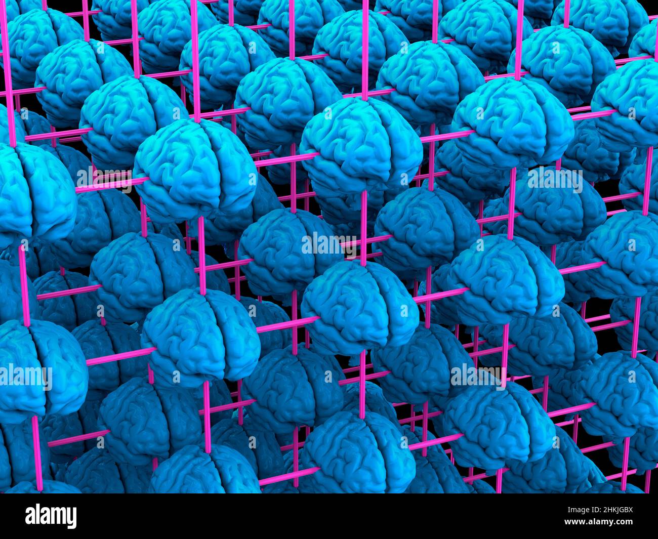 Brain grid, conceptual Illustration Stock Photo - Alamy