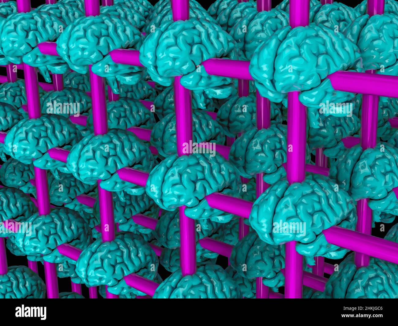 Brain grid, conceptual Illustration Stock Photo - Alamy