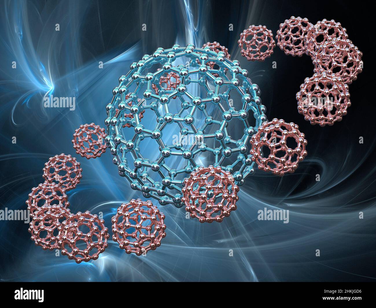 Buckyball molecules, illustration Stock Photo - Alamy