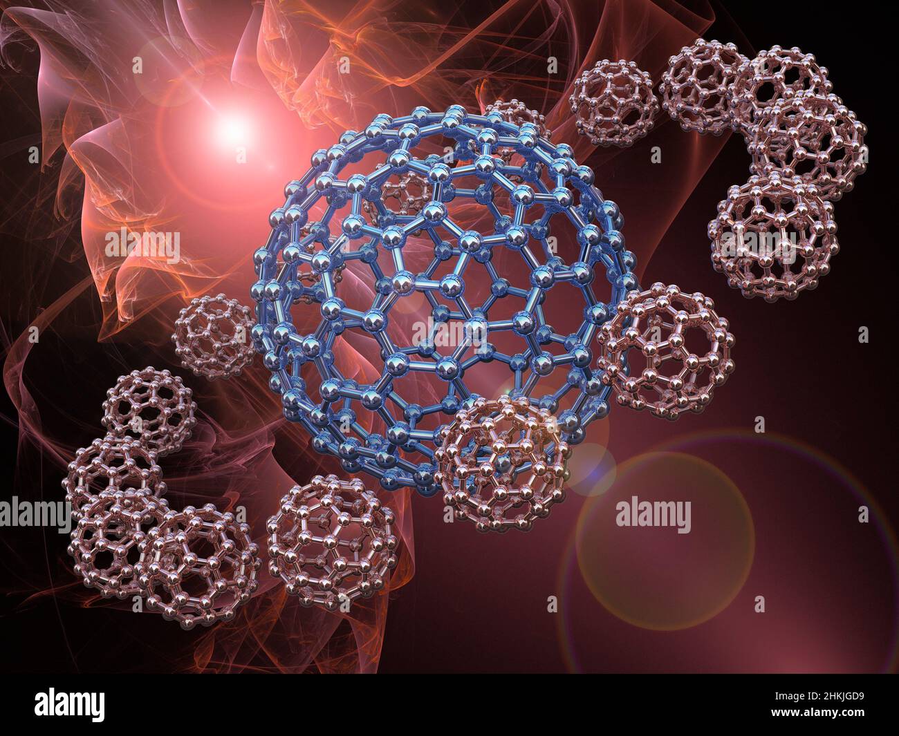 Buckyball molecules, illustration Stock Photo - Alamy