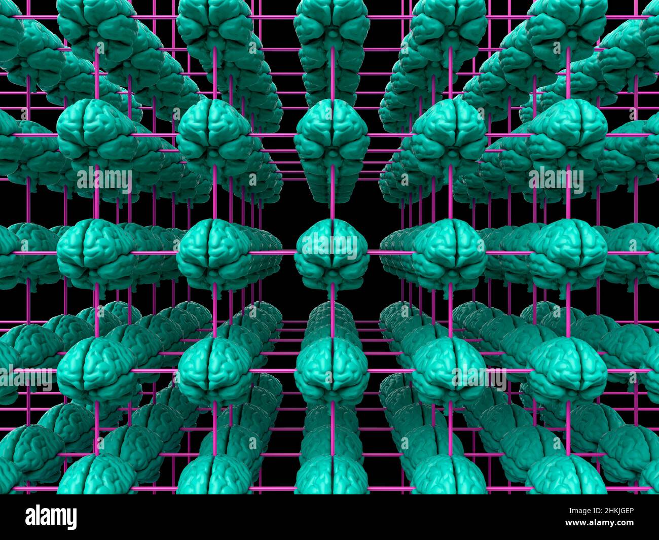 Brain grid, conceptual Illustration Stock Photo - Alamy