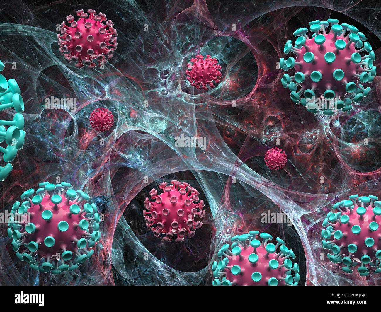 Virus capsid scene, illustration Stock Photo - Alamy