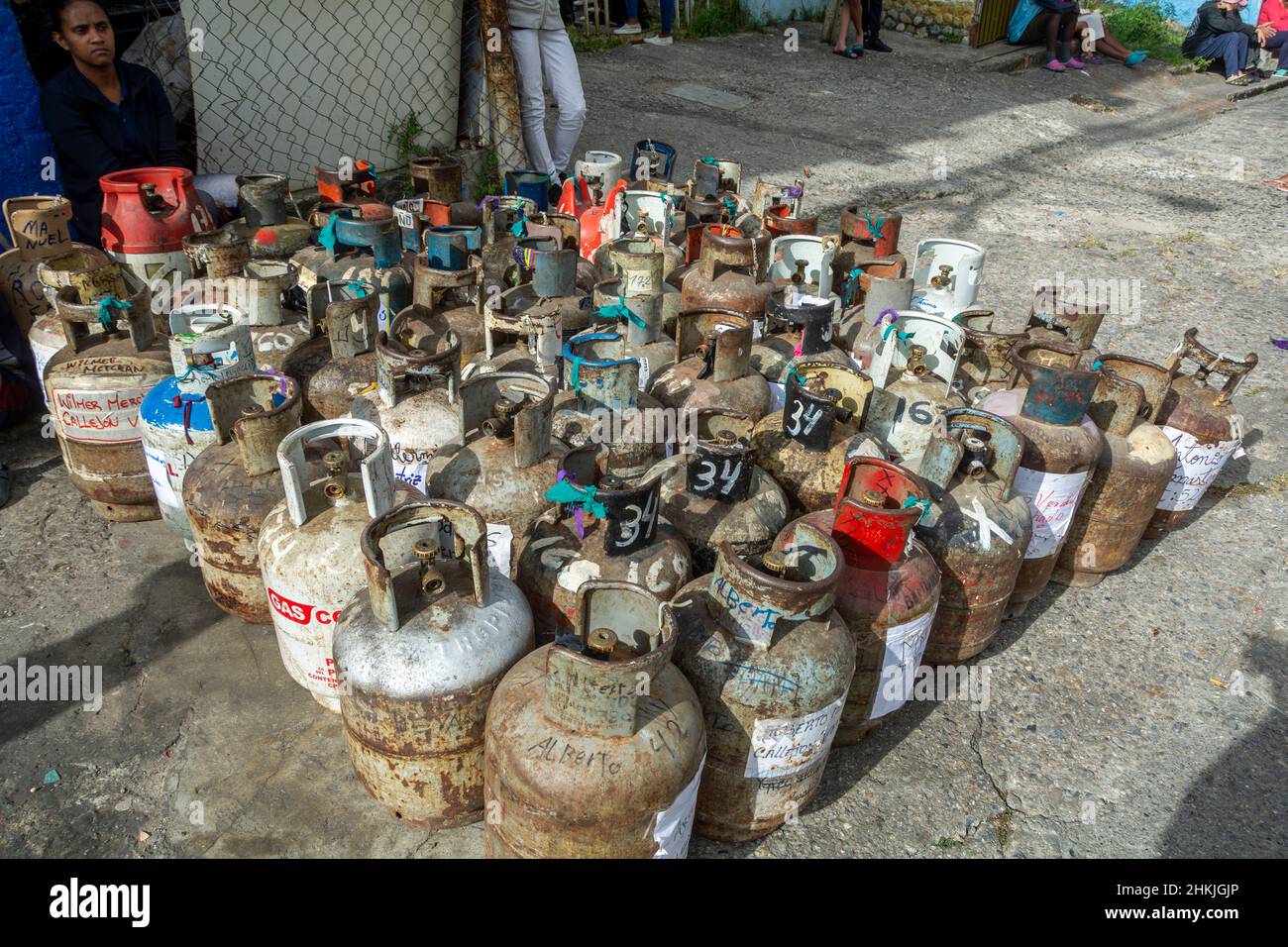 Gas cylinder shortage, Venezuela Stock Photo - Alamy