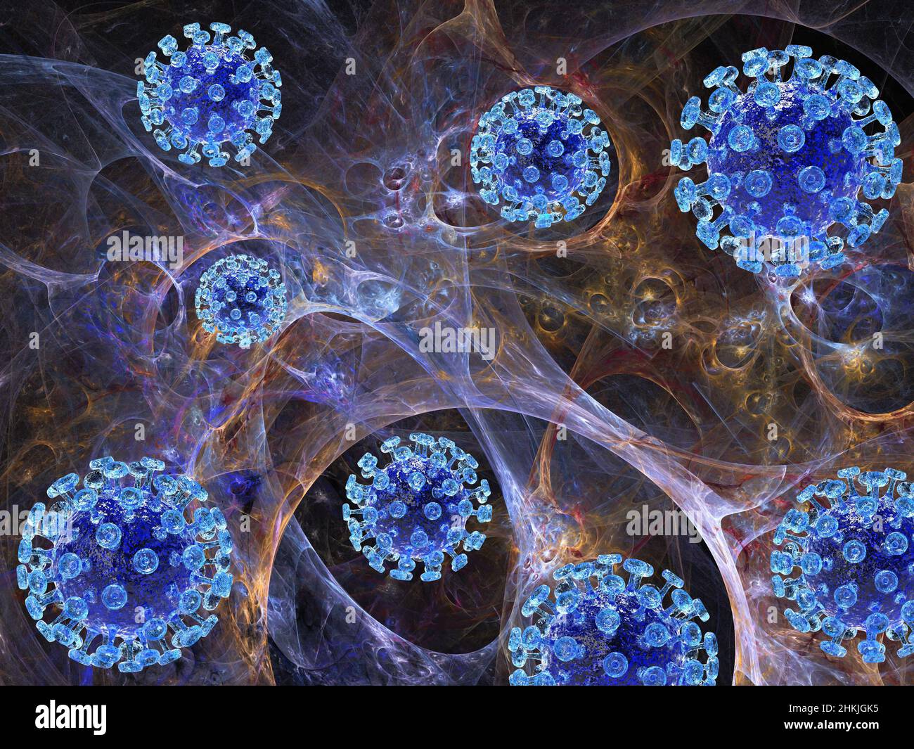 Virus capsid scene, illustration Stock Photo - Alamy