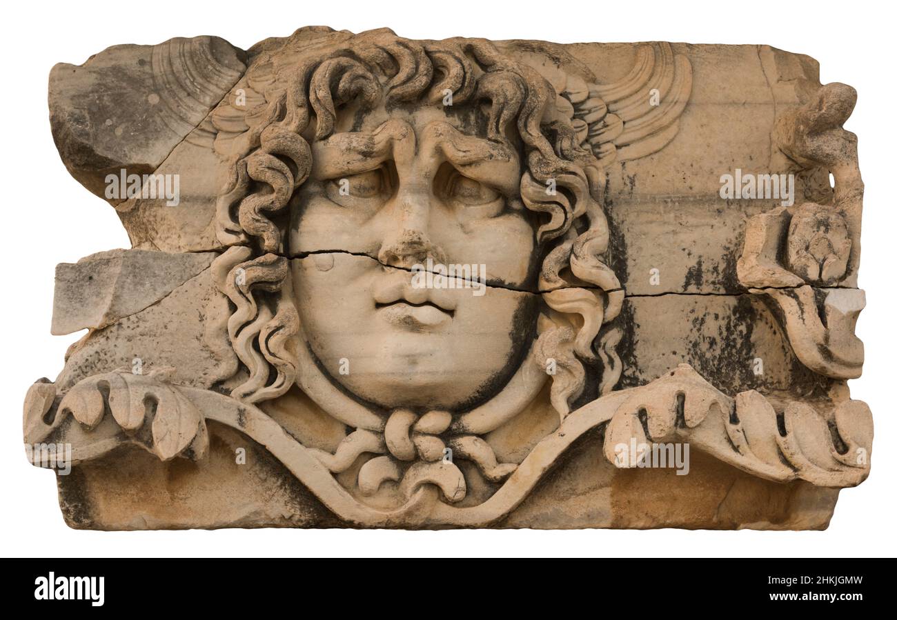 Medusa, marble sculpture at Didyma Stock Photo - Alamy