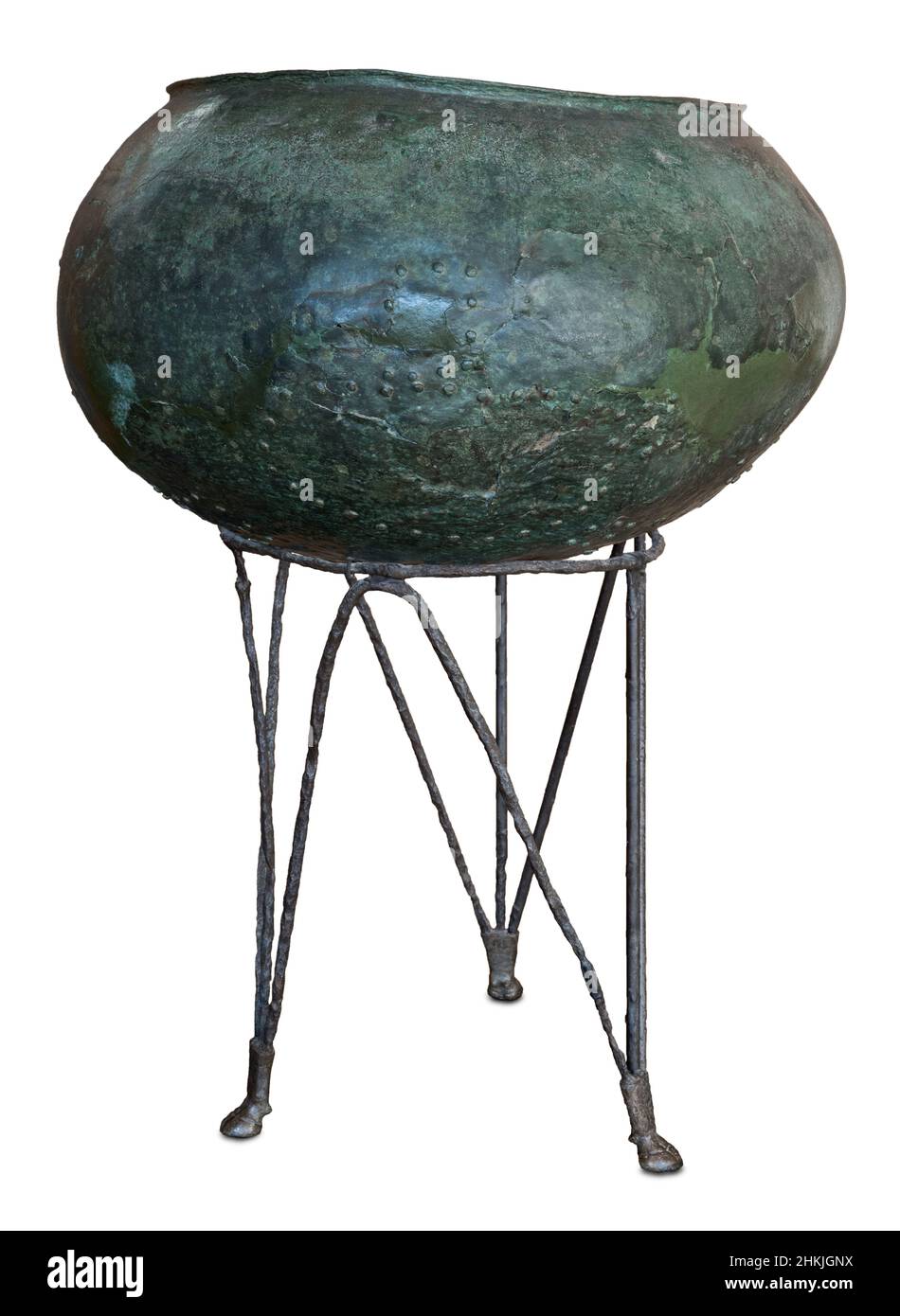 Bronze cauldron and tripod, Delphi Stock Photo - Alamy