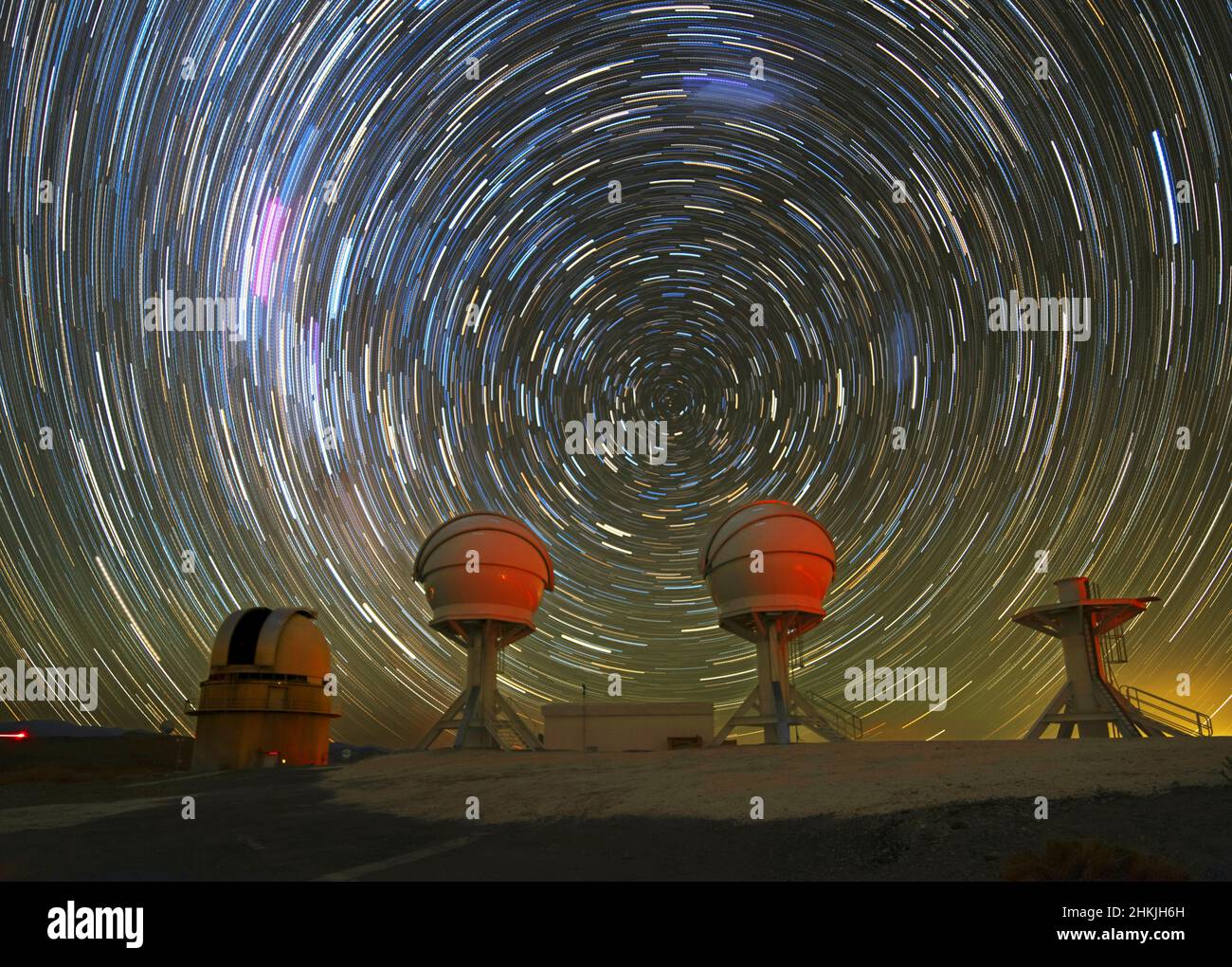 Star trails above the BlackGEM optical telescope array Stock Photo - Alamy