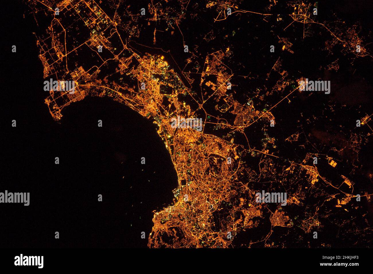 Algiers, Algeria at night, satellite image Stock Photo - Alamy