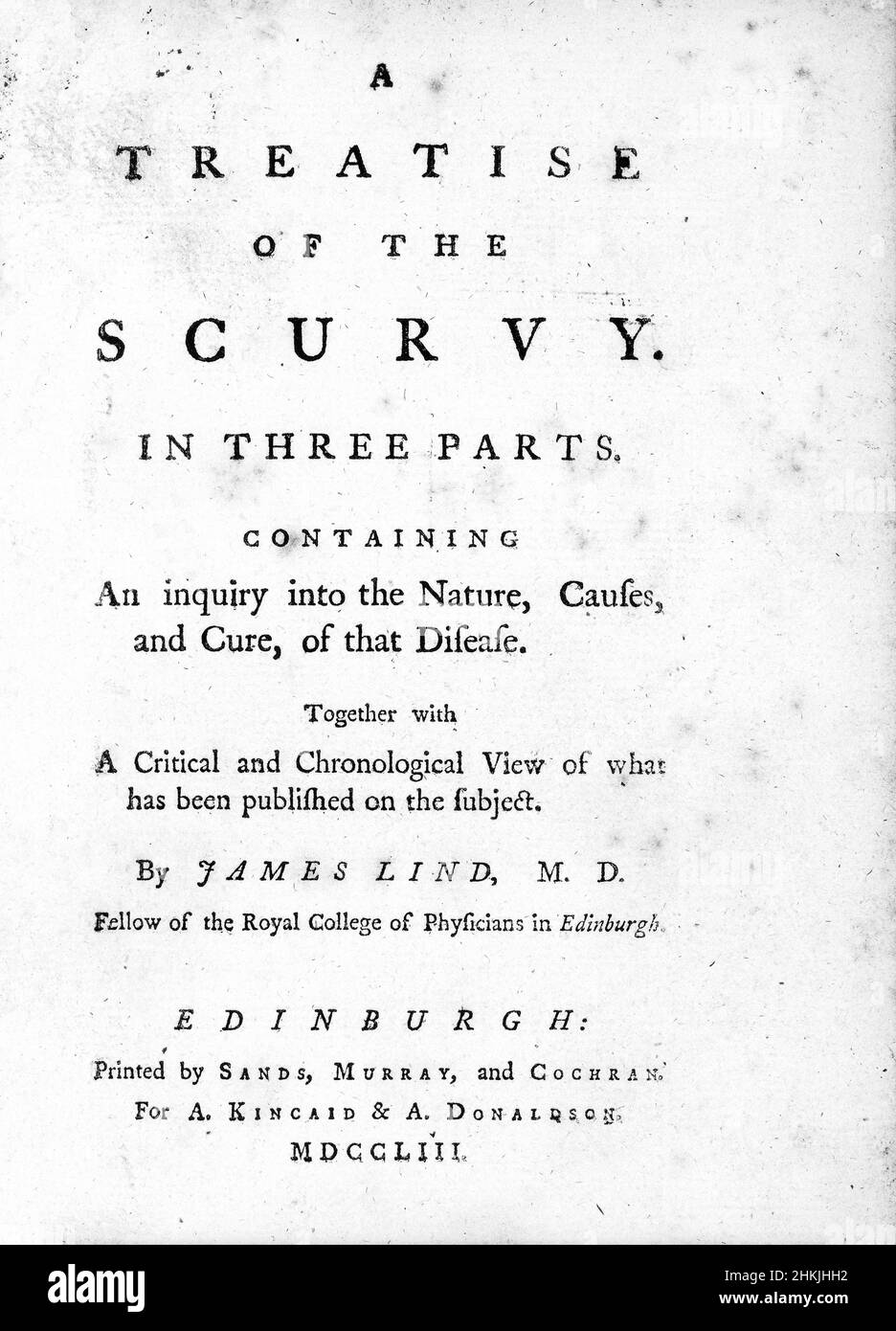 A Treatise of the Scurvy, 18th century Stock Photo - Alamy