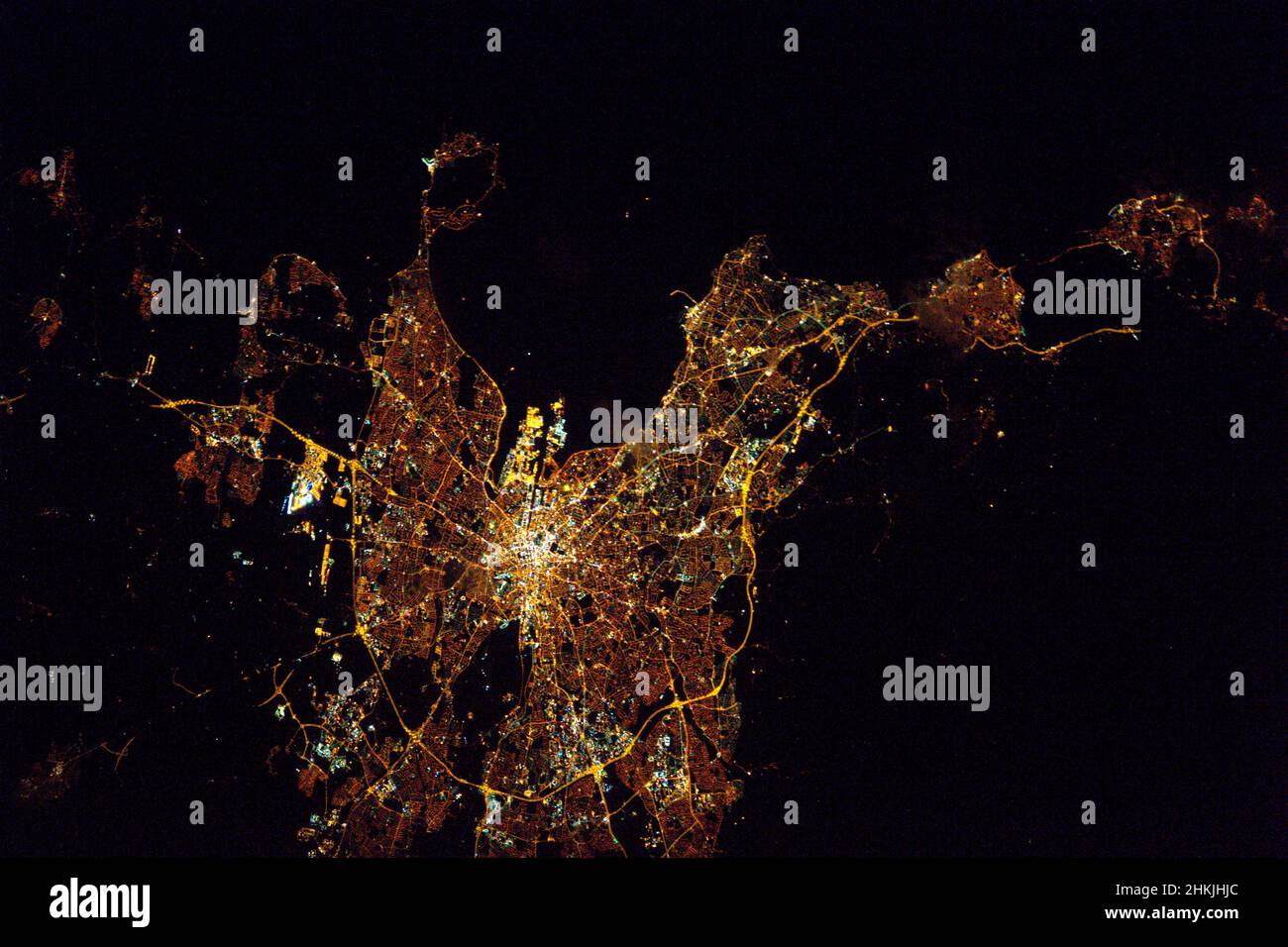Dublin, Ireland at night, satellite image Stock Photo - Alamy