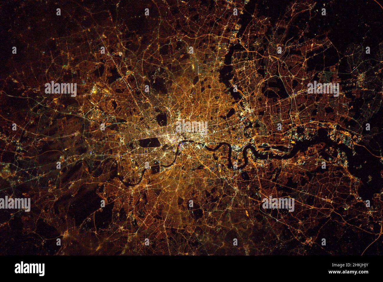 London, UK, at night, satellite image Stock Photo - Alamy