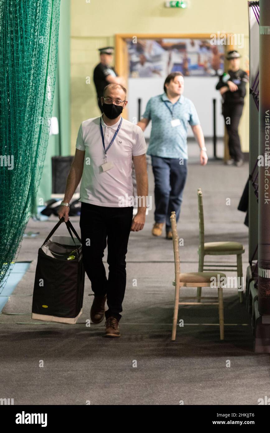 Ballot boxes arriving at the verification and ballot count for the ...