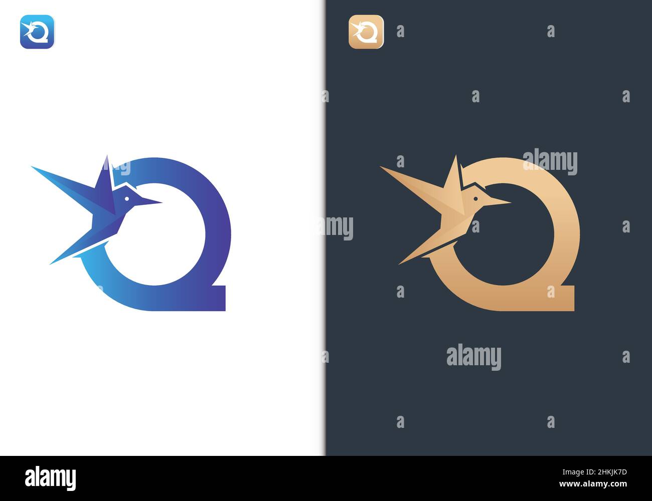Letter Q Bird Logo Design Template for Travel, tour, freedom and peace ...