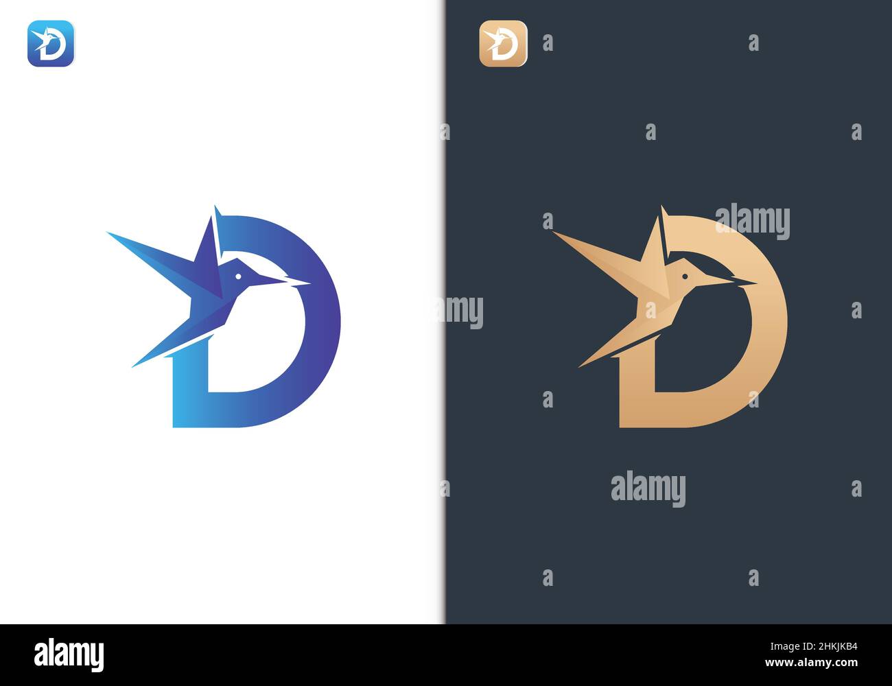 Letter D Bird Logo Design Template for Travel, tour, freedom and peace ...