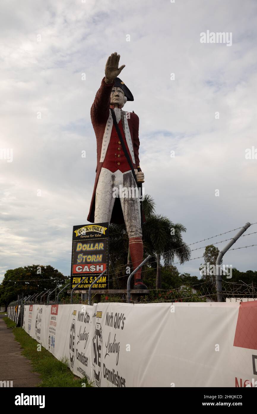 Controversial huge statue of Captain James Cook on the Captain Cook ...
