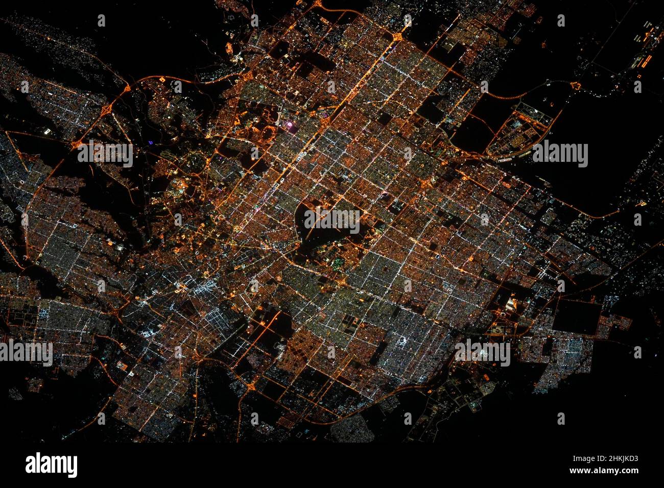 Riyadh, Saudi Arabia at night, satellite image Stock Photo - Alamy