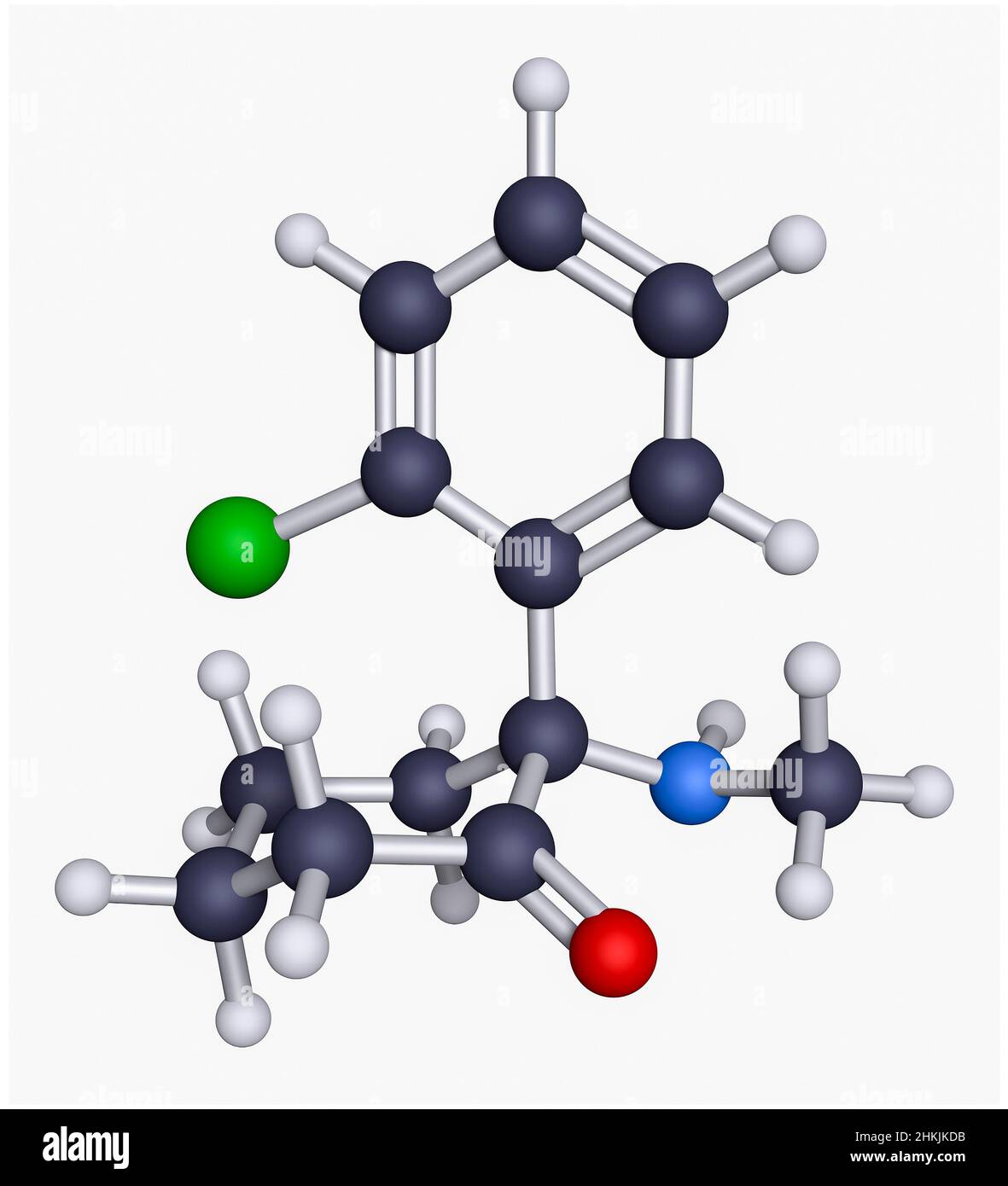 Ketamine anaesthetic and sedative drug, molecular model Stock Photo - Alamy