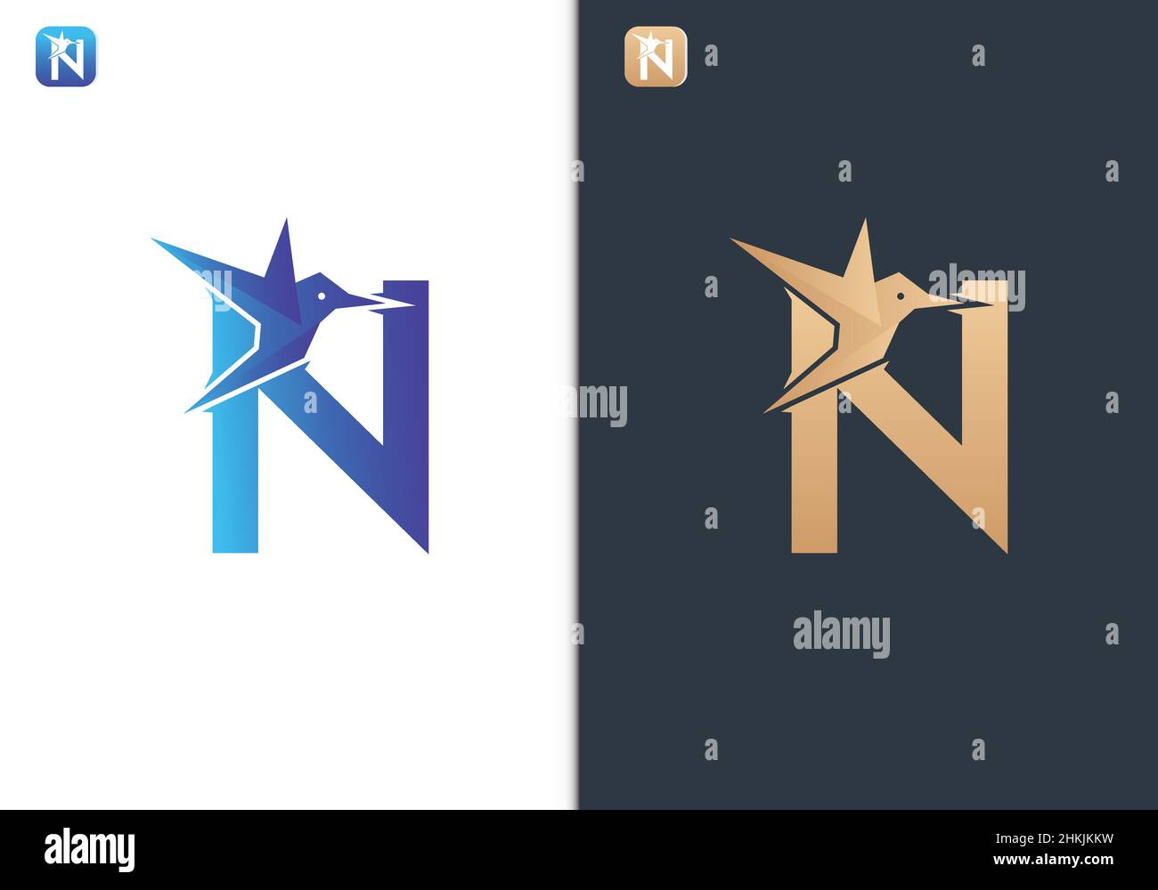 Letter N Bird Logo Design Template for Travel, tour, freedom and peace ...