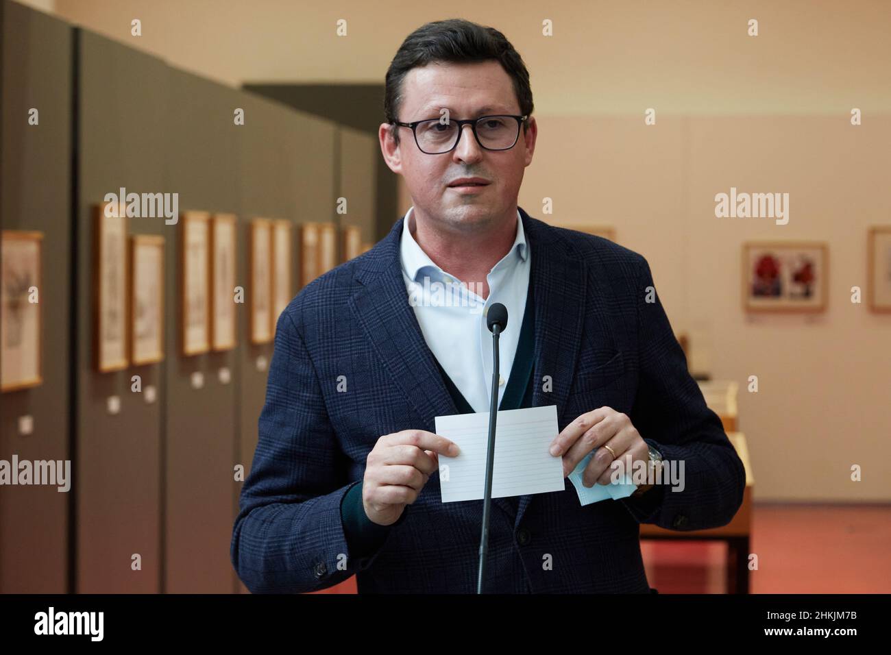 Luis Araujo, vice-president of the municipality of Gondomar, talks about the opening day of the ...