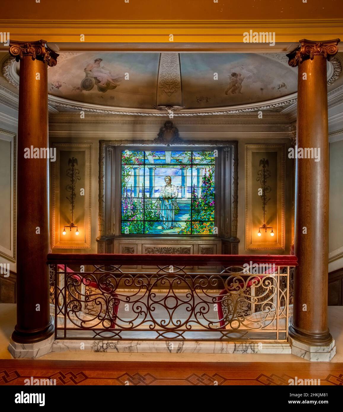 Famous Tiffany stained glass window at historical Swannanoa Mansion in ...