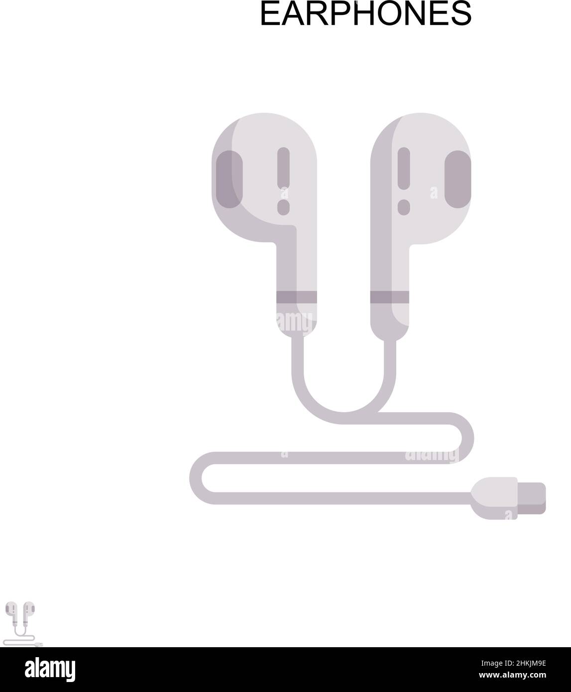Earphones Simple vector icon. Illustration symbol design template for ...